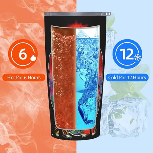 HIKTIEK Earth Wind Musics Fire Stainless Steel Insulated Car Sippy Cup With Lid Travel Mug for Cold Hot 20 oz