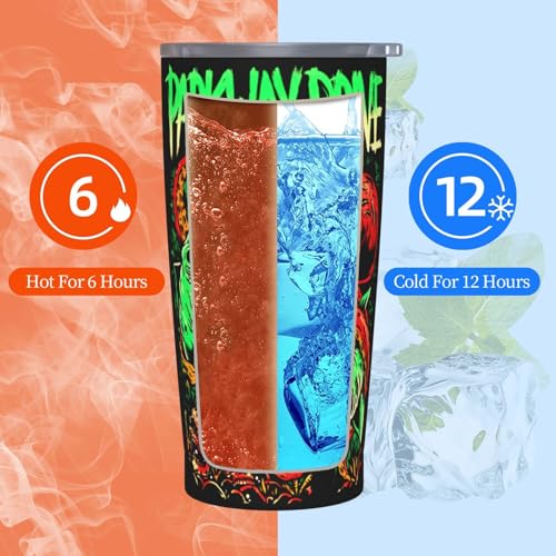 HIKTIEK Parkway Musics Drive Stainless Steel Insulated Car Sippy Cup With Lid Travel Mug for Cold Hot 20 oz