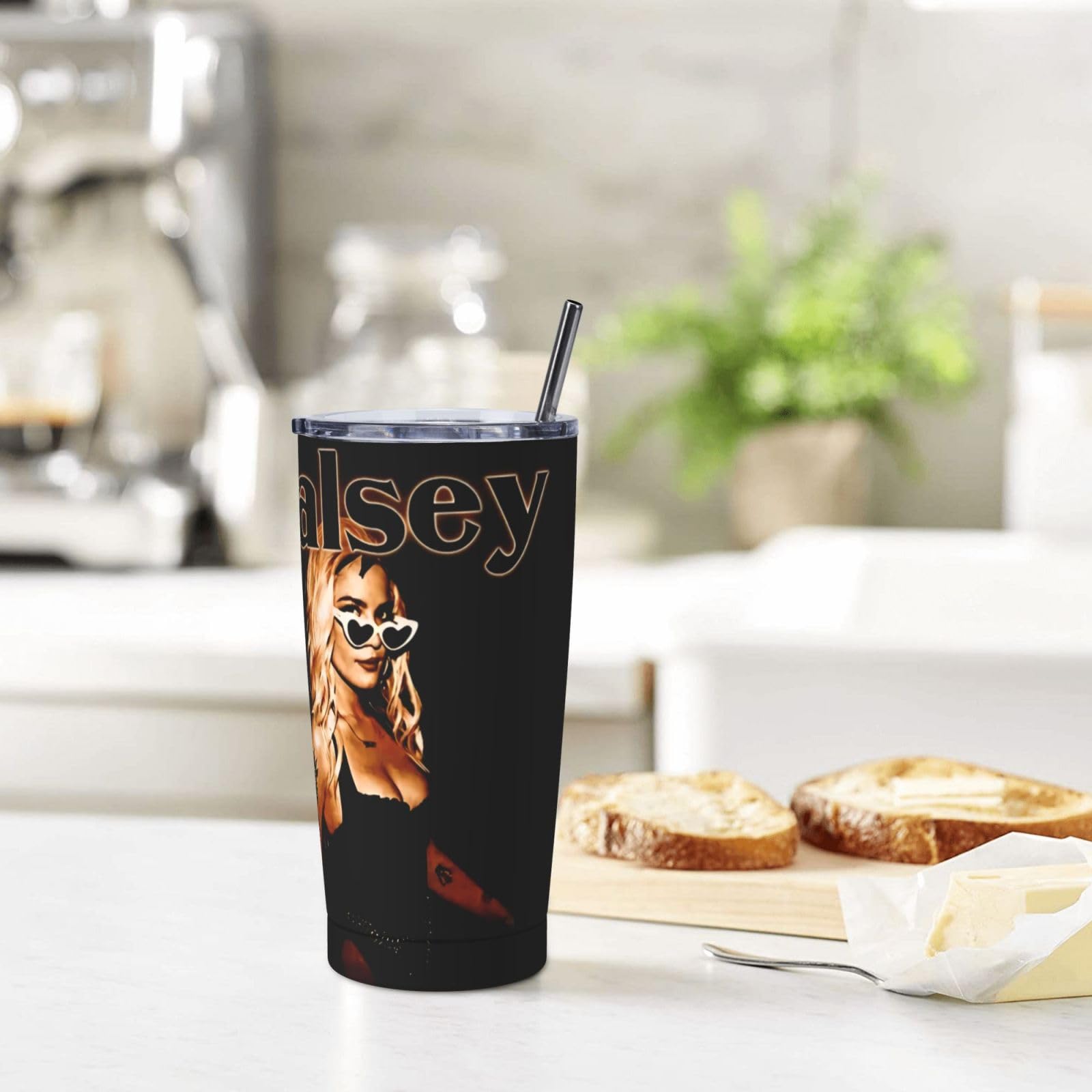 HIKTIEK Halseys Stainless Steel Insulated Car Sippy Cup With Lid Travel Mug for Cold Hot 20 oz