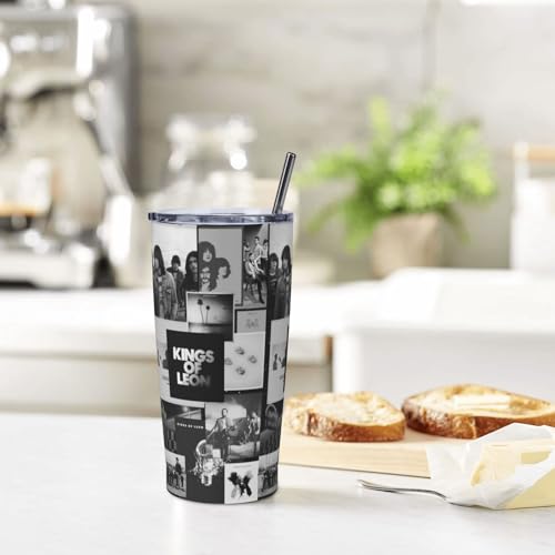 HIKTIEK Kings Rock Of Leon Band Stainless Steel Insulated Car Sippy Cup With Lid Travel Mug for Cold Hot 20 oz