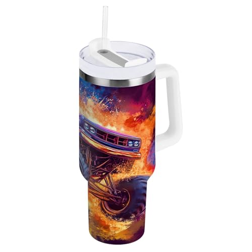 RPLIFE Monster Truck Stainless Steel Cup, Insulated Cups with Lids, Tumblers for Women