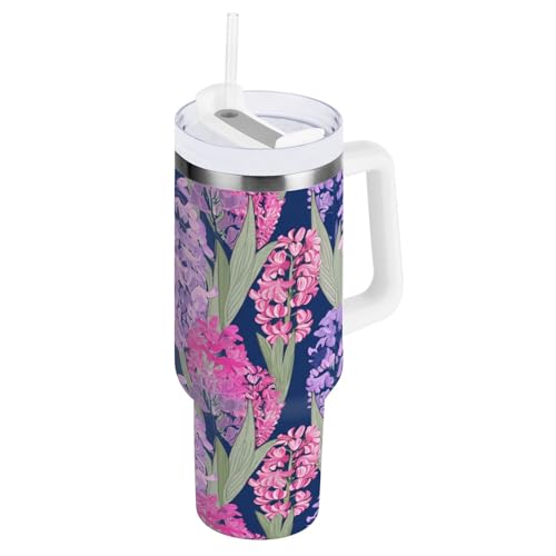 RPLIFE Floral Hyacinth Purple Tumbler, Stainless Steel Bottle, Insulated Tumbler, Tumbler for Men