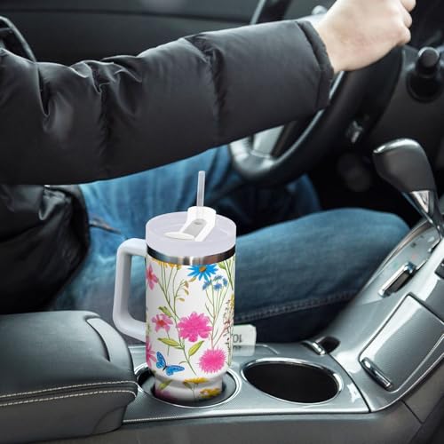 RPLIFE Wildflowers Tumbler, Stainless Steel Bottle, Water Bottle with Straw