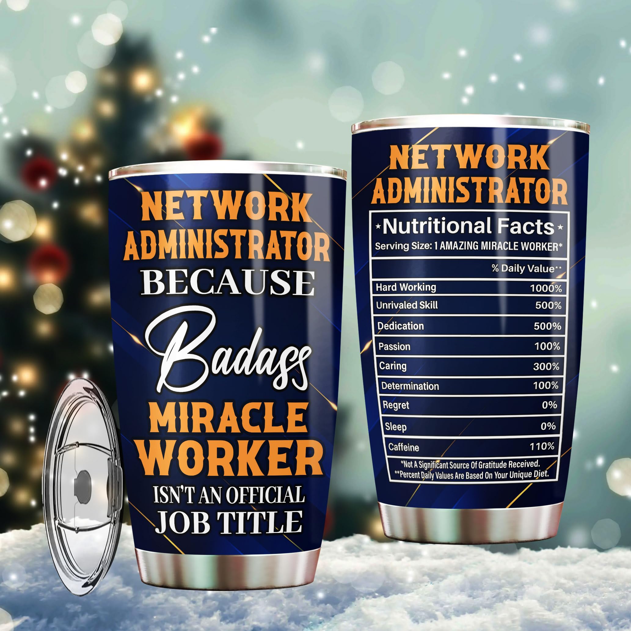Network Administrator Tumbler 20oz – Stainless Steel Insulated Travel Mug for Men & Women, Coffee Cup Gift for Network Administrator, Work, Office, Retirement, Birthday, Christmas, Appreciation