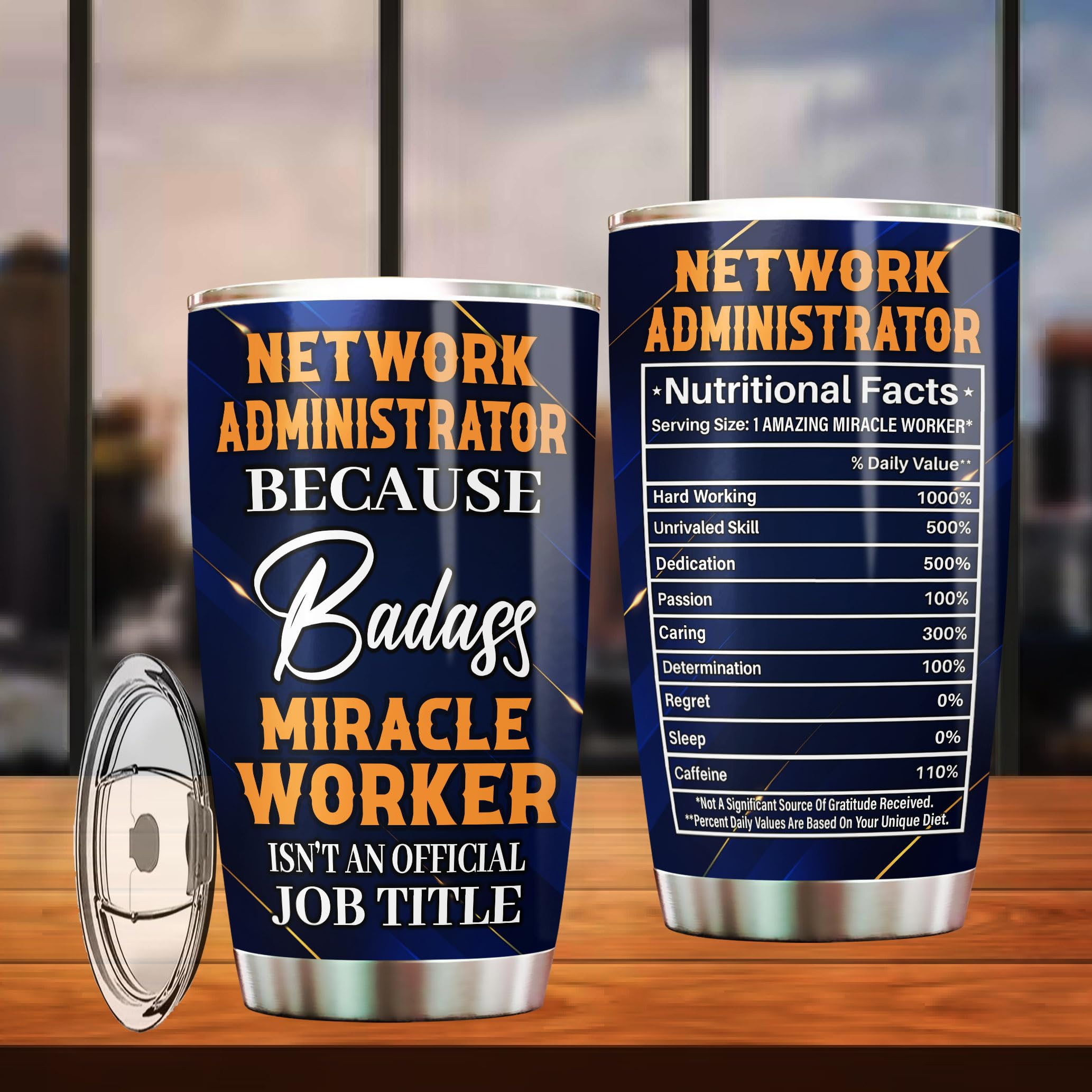 Network Administrator Tumbler 20oz – Stainless Steel Insulated Travel Mug for Men & Women, Coffee Cup Gift for Network Administrator, Work, Office, Retirement, Birthday, Christmas, Appreciation