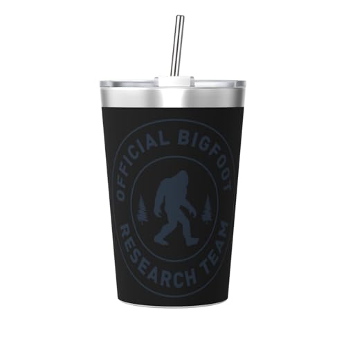 12oz Tumbler Vintage Bigfoot Forest Stainless Steel Cup With Straw And Lid Spill Proof Bulk Double Wall Vacuum Reusable Water Tumblers For Cold Hot Drink