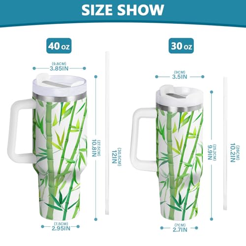 RPLIFE Zen Green Grove 40oz Tumbler with Handle, 30 Oz Tumbler with Handle, Coffee Tumbler for Women
