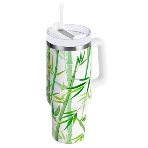RPLIFE Zen Green Grove 40oz Tumbler with Handle, 30 Oz Tumbler with Handle, Coffee Tumbler for Women
