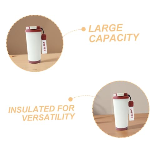 LABRIMP Sulated Stainless Steel Travel Cup Double-walled Straw Flip Lid Men's Women's Tumbler for Hot Tea Cold Iced Coffee Vacuum Insulated