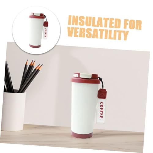 LABRIMP Sulated Stainless Steel Travel Cup Double-walled Straw Flip Lid Men's Women's Tumbler for Hot Tea Cold Iced Coffee Vacuum Insulated