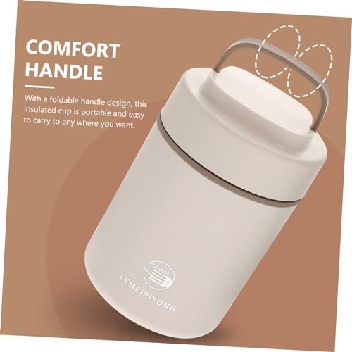 LIFKOME Sulated Soup Cup Handle Soup Mugs Lids Stainless Mug for Soup Microwave Soup Mug Lid Cereal to Go Bowl