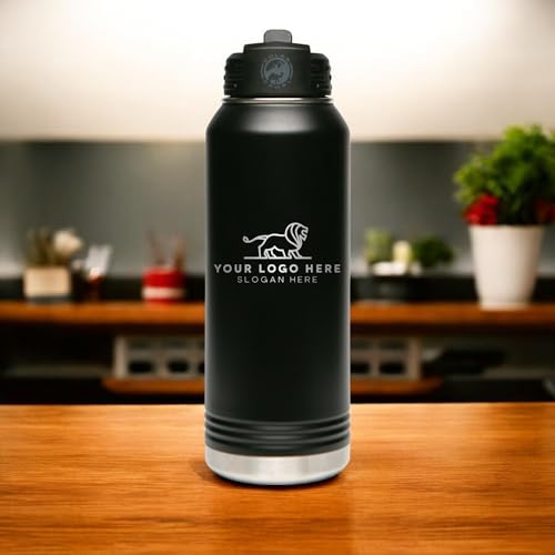 32oz Stainless Water Bottle with Flip Straw Lid- Upload Your Logo, Custom Double Wall Vacuum Insulated Straw Travel Bottle, Ideal for Corporate Gifts, Events, and Sports Teams
