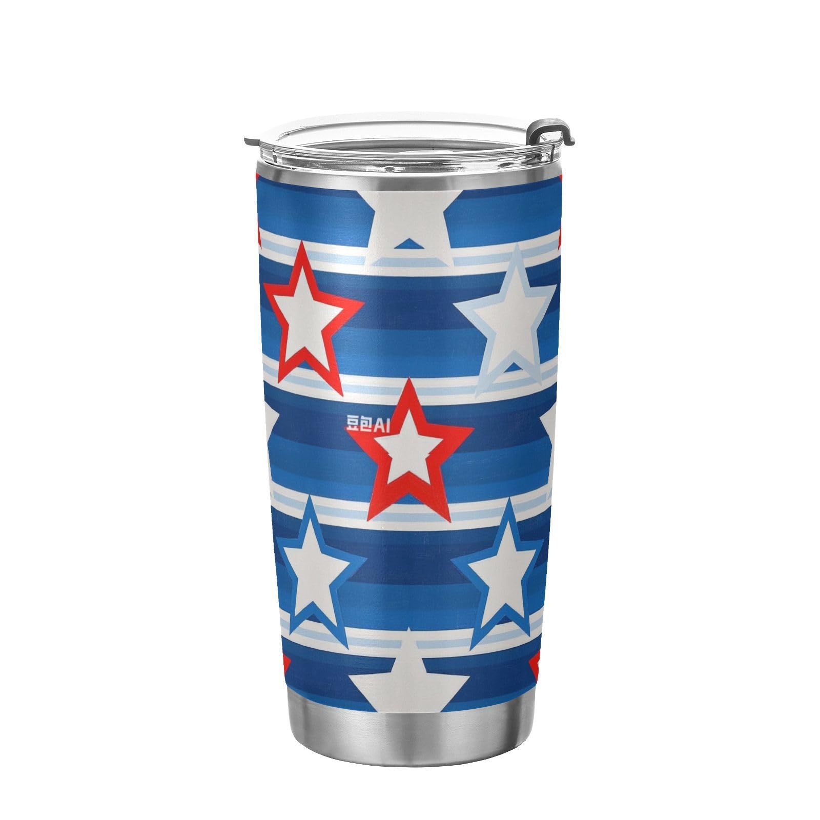 HXshaoye stripe stars 4th Of July Independence Day Stainless Steel straw water bottle with Straw Lid travel coffee mug for hot and cold drinks safe insulated coffee tumbler botellas para agua termica