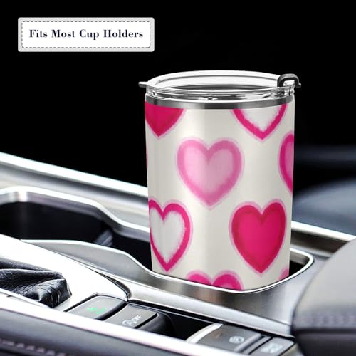 HXshaoye colorful gradient heart peach Stainless Steel cups with lids and straws with Straw Leak Resistant Flip travel mug with lid for Home, Office or Car safe 20oz coffee mug vaso termo para cafe