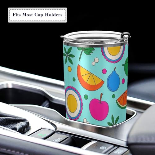 HXshaoye summer colorful fruit leaf Stainless Steel travel coffee cup with Lid and Straw coffee mug insulated for coffee safe straw tumbler 20oz vaso para agua 20oz