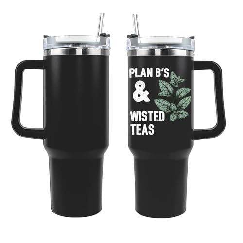 40 oz Tumbler with Handle and Straw Plan B’S & Twisted Teas Tumbler with Lid and Straw Insulated Tumbler Stainless Steel Tumblers
