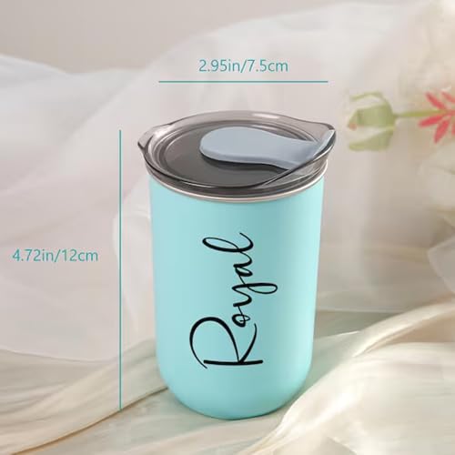 Custom Insulated Coffee Tumbler, 10oz Engraved Stainless Steel Coffee Mug, Personalized Mug with Lid, Spill Proof, Hot Beverage and Cold, Portable Thermal Cup, Ideal Customized Gift for Women, Men