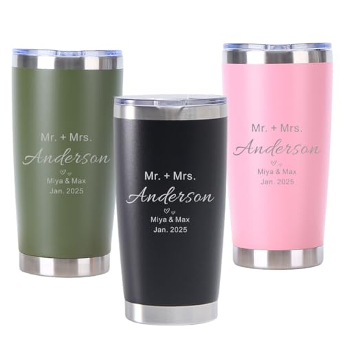 Laser Engraved Tumbler Cup – Customizable Stainless Steel Insulated Water Bottle – Wedding, Birthday Gift for Men, Women, Bride, Groom, Bridesmaid, Best Men