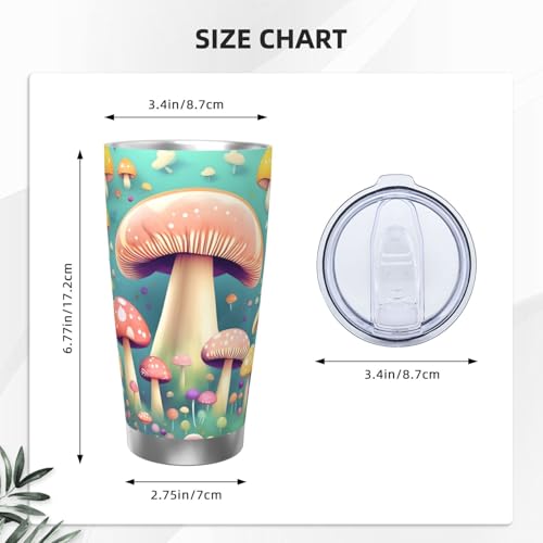 WXZYFP Car cup (single silver rim), can use a straw or drink directly, easy to use.Pretty little mushrooms