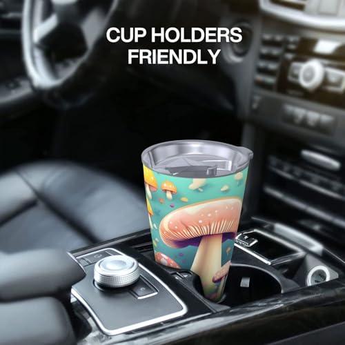 WXZYFP Car cup (single silver rim), can use a straw or drink directly, easy to use.Pretty little mushrooms