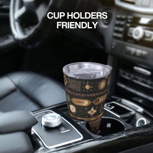 WXZYFP Car cup (single silver rim), can use a straw or drink directly, easy to use.Bohemian style