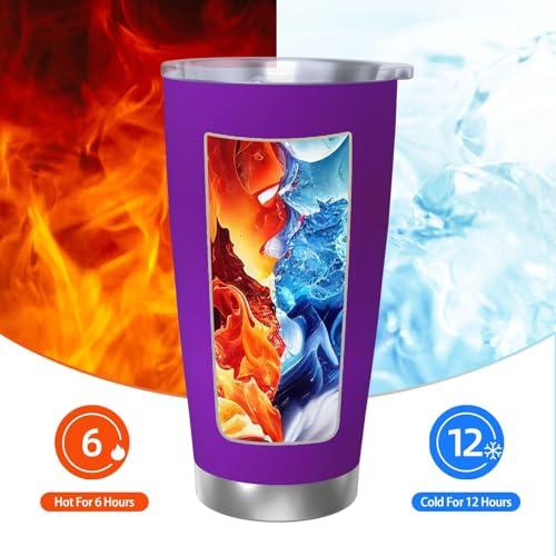 WXZYFP Car cup (single silver rim), can use a straw or drink directly, easy to use.Solid color dark purple