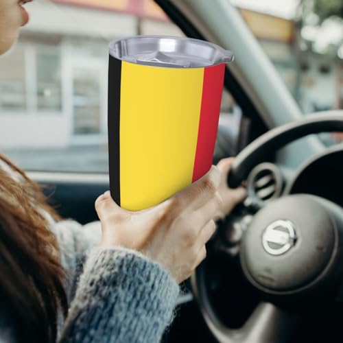 WXZYFP Car cup (single silver rim), can use a straw or drink directly, easy to use.Flag of Belgium