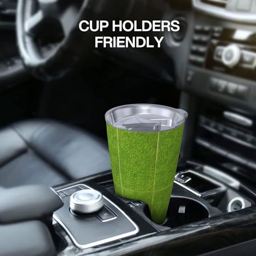 WXZYFP Car cup (single silver rim), can use a straw or drink directly, easy to use.Green Grassland