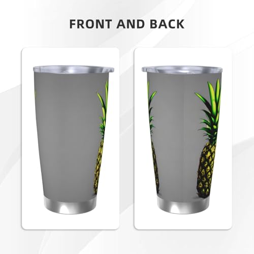 WXZYFP Car cup (single silver rim), can use a straw or drink directly, easy to use.Cartoon Pineapple