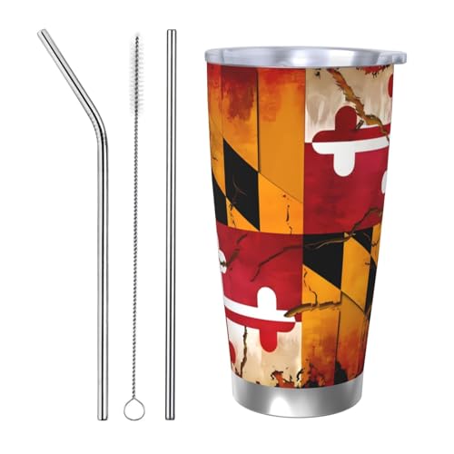 WXZYFP Car cup (single silver rim), can use a straw or drink directly, easy to use.vintage wooden maryland flag