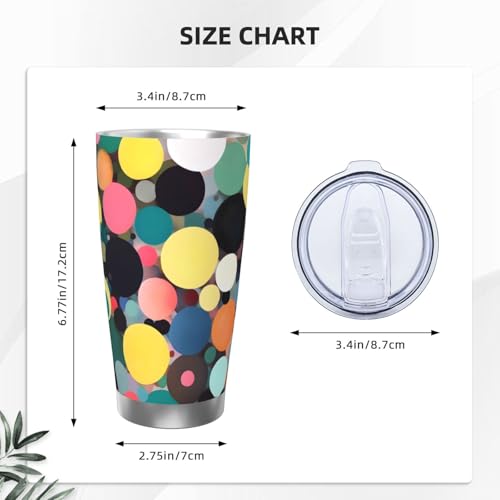 WXZYFP Car cup (single silver rim), can use a straw or drink directly, easy to use.Abstract painting of circles
