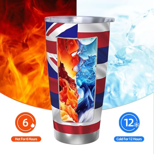 WXZYFP Car cup (single silver rim), can use a straw or drink directly, easy to use.Flag of Hawaii American
