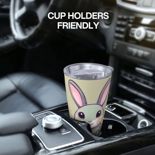 WXZYFP Car cup (single silver rim), can use a straw or drink directly, easy to use.Cute little bunny