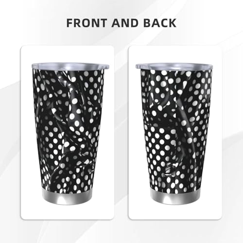 WXZYFP Car cup (single silver rim), can use a straw or drink directly, easy to use.Black and white corrugated dots