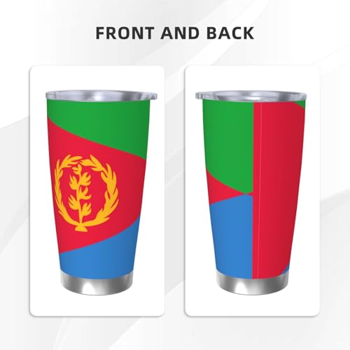 WXZYFP Car cup (single silver rim), can use a straw or drink directly, easy to use.Eritrean flag