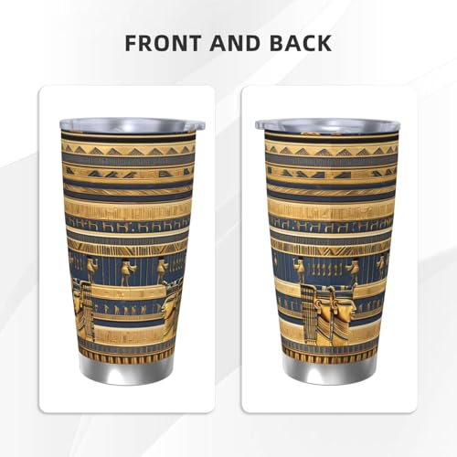WXZYFP Car cup (single silver rim), can use a straw or drink directly, easy to use.Egyptian Pharaonic Frescoes