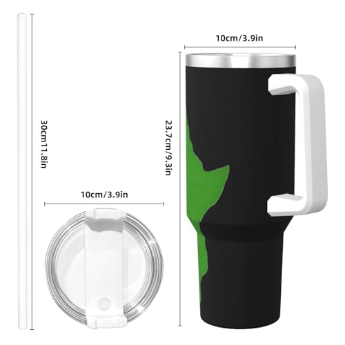 Xiexide 40oz Stainless Steel Camping African Map Black History Africa Power Rasta Color Double Walled Vacuum Insulatedith Handle And Straw,Hot & Cold Drinks