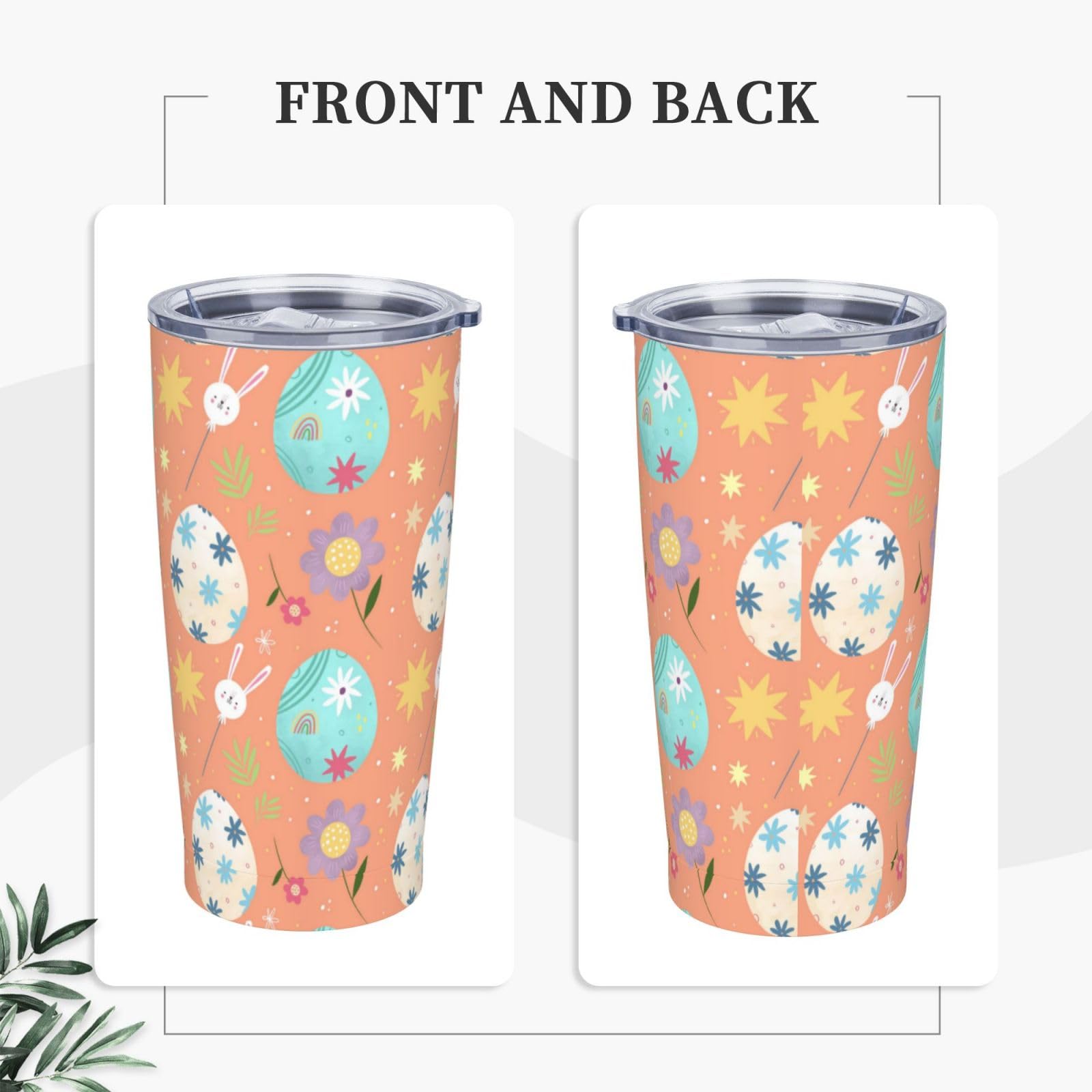ayvcxui Happy Easter Day Colorful Eggs Stainless Steel Insulated Tumbler 20 Oz Water Bottle Coffee Mug Coffee Mug With Lid Straw Gifts