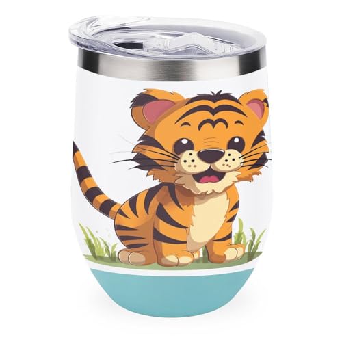 WYUSPGK 304 Stainless Steel Insulated Cup, Spotted Tiger Print Smooth Rim, Durable & Reusable - Perfect for Office, Home, And Travel