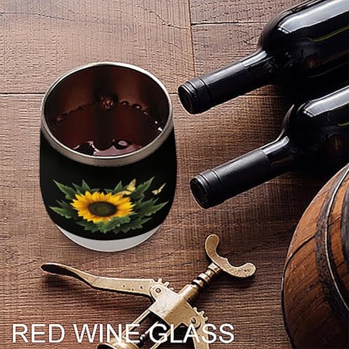 WYUSPGK 304 Stainless Steel Insulated Cup, Weed with Sunflower Print Smooth Rim, Durable & Reusable - Perfect for Office, Home, And Travel