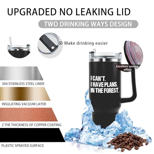 I Can't I Have Plans In A Tree Stand Deer Hunting Joke Tumblers Insulated For Dad