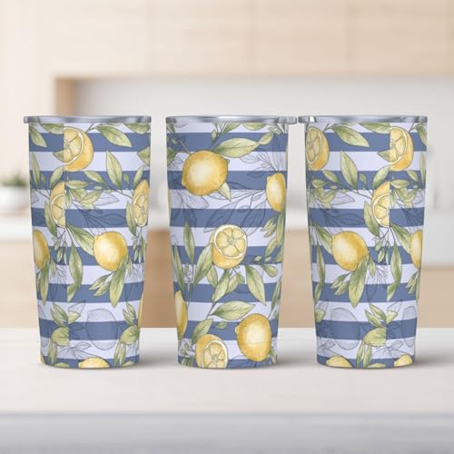 IYERSKD Fruit Lemon 20 oz Stainless Steel Tumbler Vacuum Insulated Leakproof Travel Mug for Car Office Gym