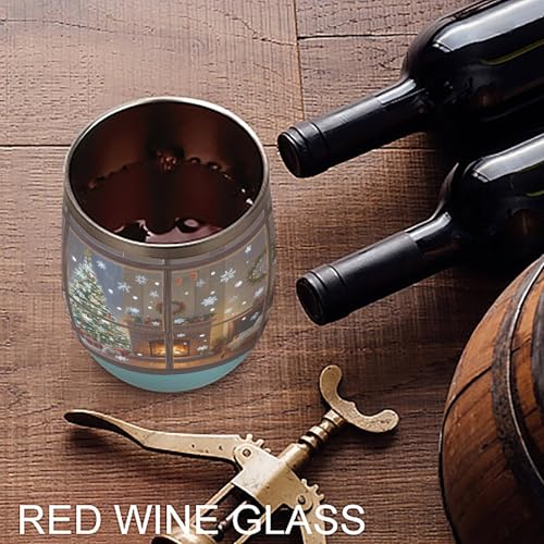 WYUSPGK 304 Stainless Steel Insulated Cup, Warm Fireplace Print Smooth Rim, Durable & Reusable - Perfect for Office, Home, And Travel