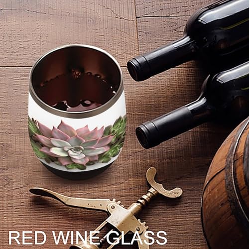 WYUSPGK 304 Stainless Steel Insulated Cup, Succulent Botanical Print Smooth Rim, Durable & Reusable - Perfect for Office, Home, And Travel