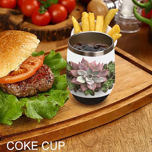 WYUSPGK 304 Stainless Steel Insulated Cup, Succulent Botanical Print Smooth Rim, Durable & Reusable - Perfect for Office, Home, And Travel