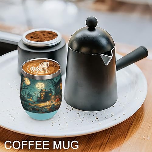 WYUSPGK 304 Stainless Steel Insulated Cup, Abandoned Art Halloween Print Smooth Rim, Durable & Reusable - Perfect for Office, Home, And Travel