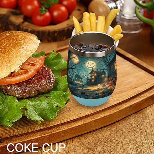 WYUSPGK 304 Stainless Steel Insulated Cup, Abandoned Art Halloween Print Smooth Rim, Durable & Reusable - Perfect for Office, Home, And Travel