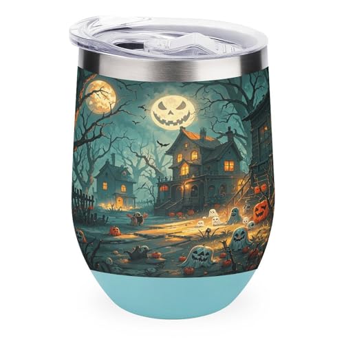WYUSPGK 304 Stainless Steel Insulated Cup, Abandoned Art Halloween Print Smooth Rim, Durable & Reusable - Perfect for Office, Home, And Travel