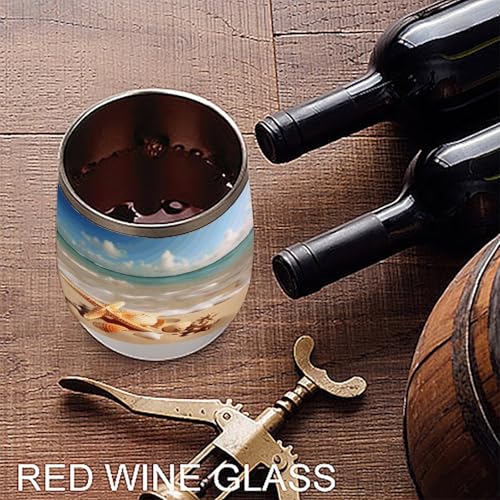 WYUSPGK 304 Stainless Steel Insulated Cup, Seashells Starfish on Beach Print Smooth Rim, Durable & Reusable - Perfect for Office, Home, And Travel