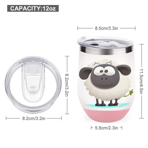 WYUSPGK 304 Stainless Steel Insulated Cup, Sheep Print Smooth Rim, Durable & Reusable - Perfect for Office, Home, And Travel